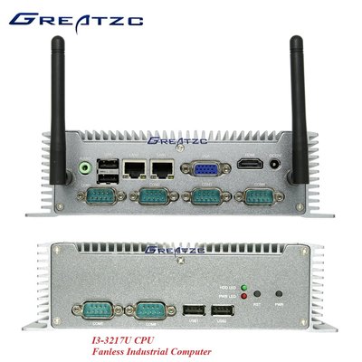 Intel 3217U Industrial Fanless Embedded Computer Onboard 2 / 4GB RAM 6 RS232
