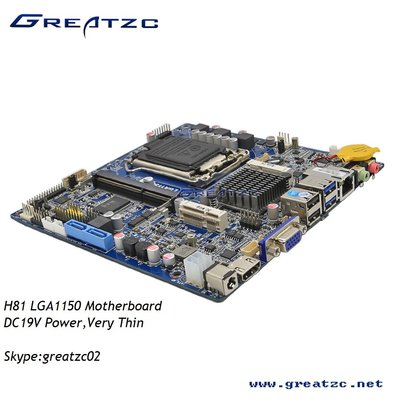 High Speed Mini ITX LGA1150 Motherboard , Intel H81 Chipset Motherboard DC19V