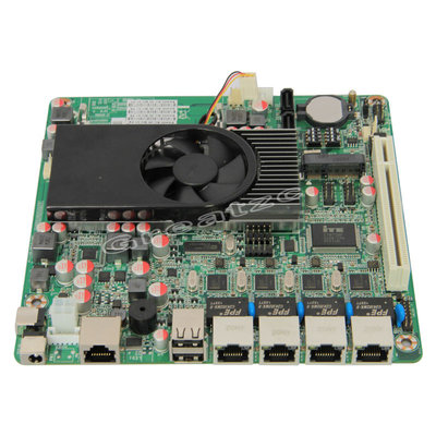 Fanless 4 Ethernet Ports Mini ITX Atom Motherboard D2550 With 2 SATA / PCI
