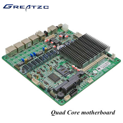 Fanless Onboard CPU J1800 Quad LAN motherboard With MSATA MPCIE SIM Slot