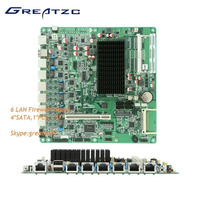 Fanless Firewall Motherboard  , 4 SATA PCI CF Slots INTEL Atom D2550 Motherboard