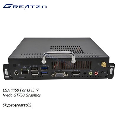 GT 730 Open Pluggable Specification PC LGA1150 I3 I5 I7 CPU , Industrial Mini PC DC Power
