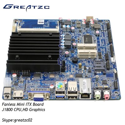 Industrial Grade Fanless Motherboard Dual Core J1800 CPU , LVDS HDMI VGA Display