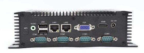 Dual LAN ATOM Processor Mini PC Computer , Embedded Industrial PC 6 COM , 2* RJ45 Lan Ports