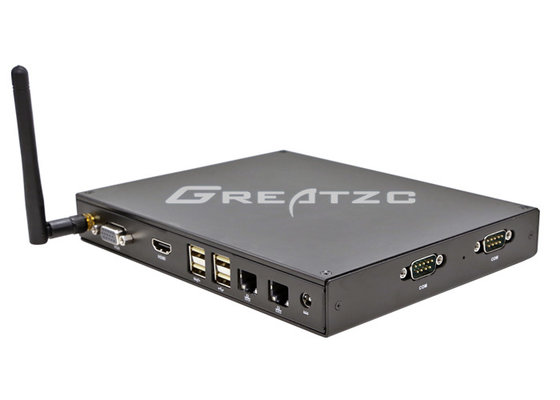 Thin Fanless Industrial Computer With 2 COM , Industrial Personal Computer J1900 CPU