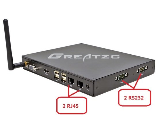 Thin Fanless Industrial Computer With 2 COM , Industrial Personal Computer J1900 CPU