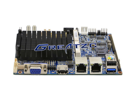 Dual LAN Industrial Micro Pc Motherboard 6 RS232 24BIT LVDS , HDMI , VGA Display