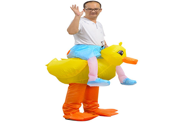 Adult Polyester Inflatable Garden Toys , Yellow Duck Costume Suit Blow Up Toys