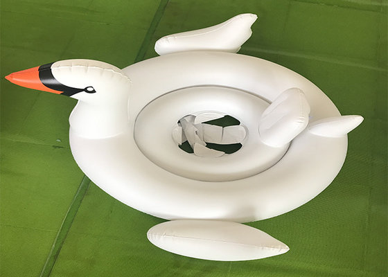 0.25mm PVC Toy With Inflatable Swimming Pool Floats White Swan Ring Float