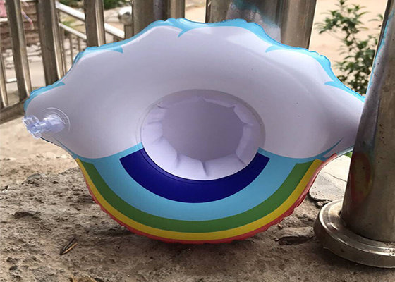 Colorful Inflatable Drink Holder ,  Rainbow Floating Cup Holder for Beer Caster