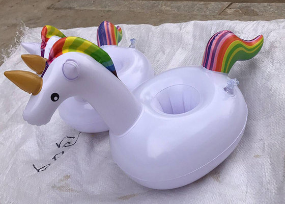 35cm White Inflatable Unicorn Cup Holder , Water Drink Floating Drink Holder