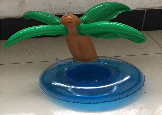 Blue / Green Floating Palm Tree Drink Holder 0.15mm PVC IC-06