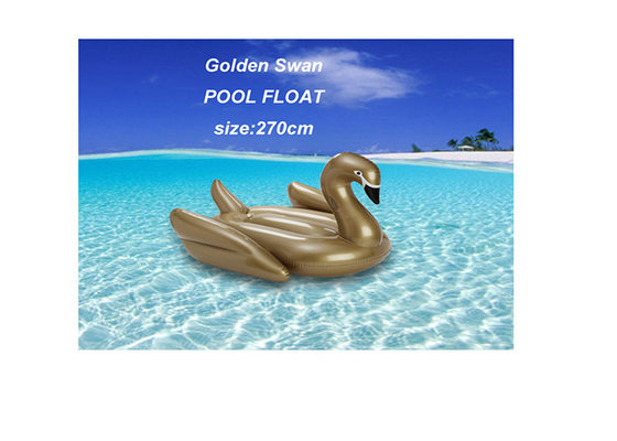 190 cm Golden Color Giant Swimming Pool Floats Inflatable Golden Swan Floaty Lounge Pool Beach Party Toy