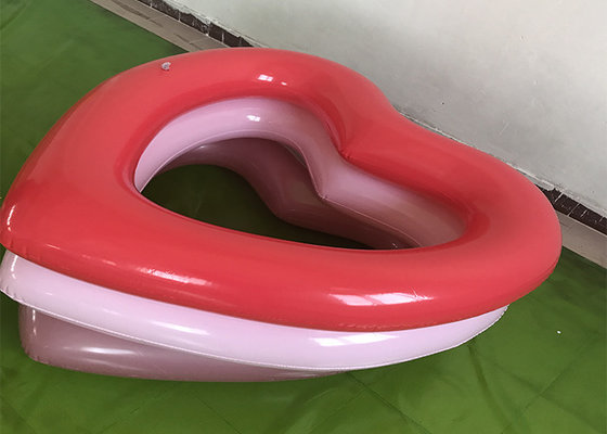 Pink Fun Floats For Swimming Pools , Red Love Heart Swimming Pool Float Raft