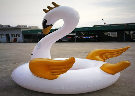 Water Swimming Swan Inflatable Floating Toys with Golden Wing 180cm