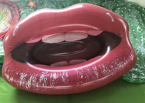 Red Lip Plastic Pool Floats , Swimming Pool Kids Inflatable Float