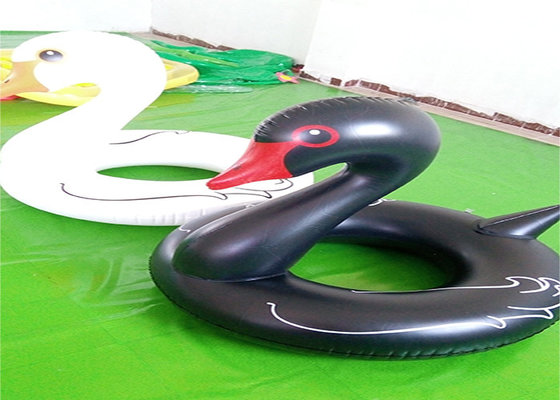 CE cheap PVC slice lounge swimming custom inflatable toy black swan ring float