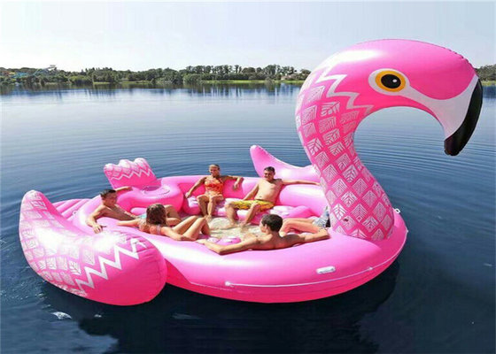 Over 9 Feet tall inflatable water floats PVC Inflatable Giant Flamingo Island for 6-8 person