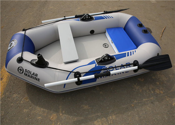 White 0.7mm PVC Inflatable Sea Kayak , Wood Air Deck 2 Person Inflatable Kayak