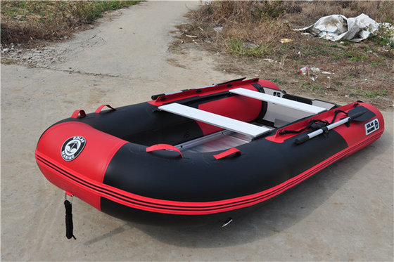 0.9mm PVC Red / Black Inflatable Kayak Boat Wear - Resistant 55kg 3.3m