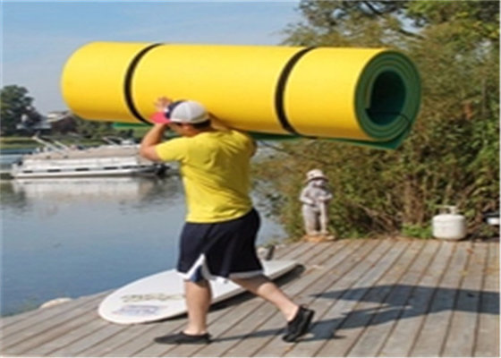 Yellow / Green Floating Water Mat / Floating Foam Pad 6-10 Person 550*185cm