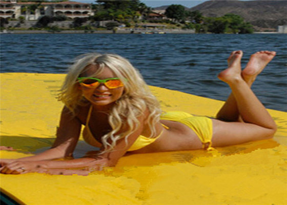 Yellow / Green Floating Water Mat / Floating Foam Pad 6-10 Person 550*185cm