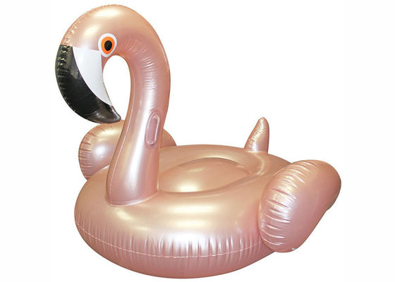 Rose Golden / Pink Inflatable Pool Floats For Adults , Giant Summer Flamingo Pool Toy