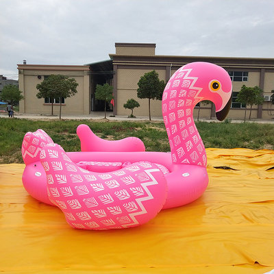 0.47mm PVC Printing Inflatable Flamingo Pool Float , Pink Flamingo Pool Toy