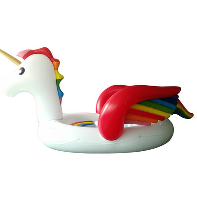 Rainbow Unicorn Buoy Swimming Pool Floats 0.47mm PVC 6 People Support CE Approval