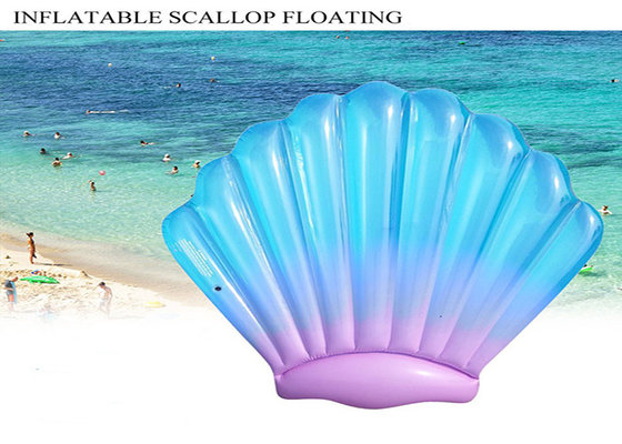 Sea Scallop Buoy Inflatable Pool Toys Floats Blue Color 0.25mm PVC Customized Logo