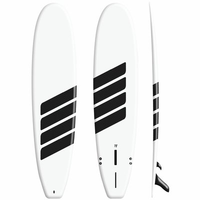 Super Durable 7'8" Carbon Fiber Surfboard SL3066 15PSI Pressure White Color
