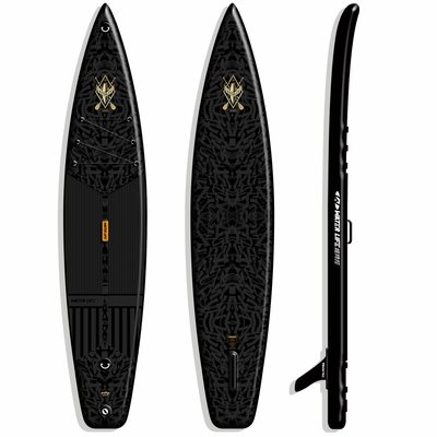 Black Color 12'6" Inflatable SUP Race Boards Stand Up Durable Material