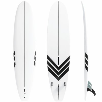 White Color 8‘6" Fiberglass Longboard Surfboard With 15LB Net Weight