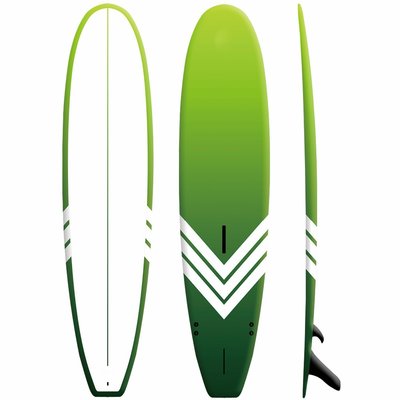 Professional High Performance Longboard Green / White Color For Surfing