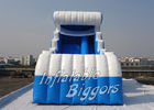 Adults Kids PVC Inflatable Water Slide Rental With Powerful Blower , Blue White