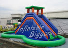 Home Party Water Pool Slide Rental Inflatable Green , Blow Up Water Slides