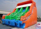 Garden Renting Blow Up Water Slides Double EN71 With Tarpaulin 18OZ , Fire-Resistant