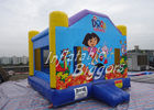 Kindergarten Dora Commercial Inflatable Bouncers Blue PVC , 100lbs - 600lbs