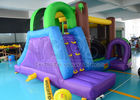 PVC Blue Children Inflatable Bouncers House Obstacle With Inflatable Kids Slides