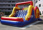 Yellow Kids Inflatable Combo Jumping Bounce Houses Advertisement With Blower