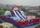 Kindergarten Promotion Red Giant Inflatable Slide Fun City For Commercial / Residential