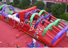 Red PVC Giant Inflatable Backyard Obstacle Course For Outdoor Advertisement