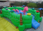 Large Green Inflatable Fun City Children Playground Equipment for Dinosaur Theme