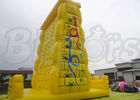 Rental Adult Puncture Proof Inflatable Climbing Wall Yellow With Fourfold Stitches