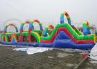 Rainbow Colour PVC Inflatable Obstacle Course For Birthday Party Rental