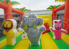 Kindergarten Inflatable Combo Bouncer For Jungle Theme With Lovely Animals