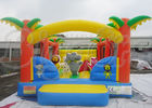 Kindergarten Inflatable Combo Bouncer For Jungle Theme With Lovely Animals