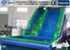 Blue Inflatable Water Slide , Amusement Water Park Slip N Slide with Pool