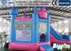 Princess Inflatable Jumping Bounce Houses , Pink waterproof Bouncy Slide