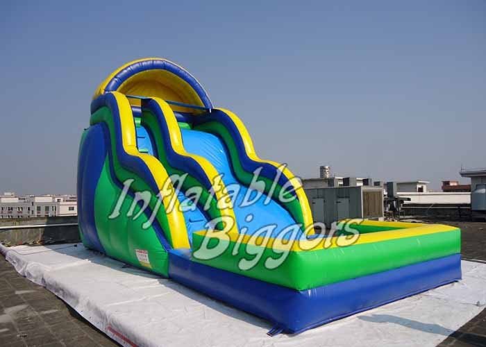 Residential Green Inflatable Dual Lane Slide For Kids / Adults , ASTM F963 Brazil